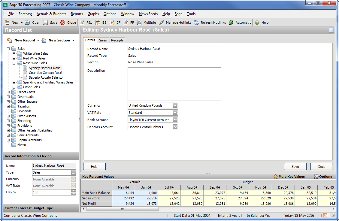 Finding Your Way Around Sage 50 Forecasting